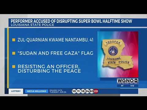 Performer accused of disrupting Super Bowl halftime show in New Orleans