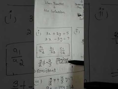 Find out Linear Equations are Consistent or Inconsistent