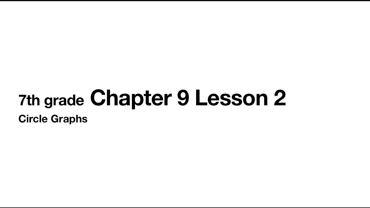 7th grade Chapter 9 Lesson 2 Circle Graphs
