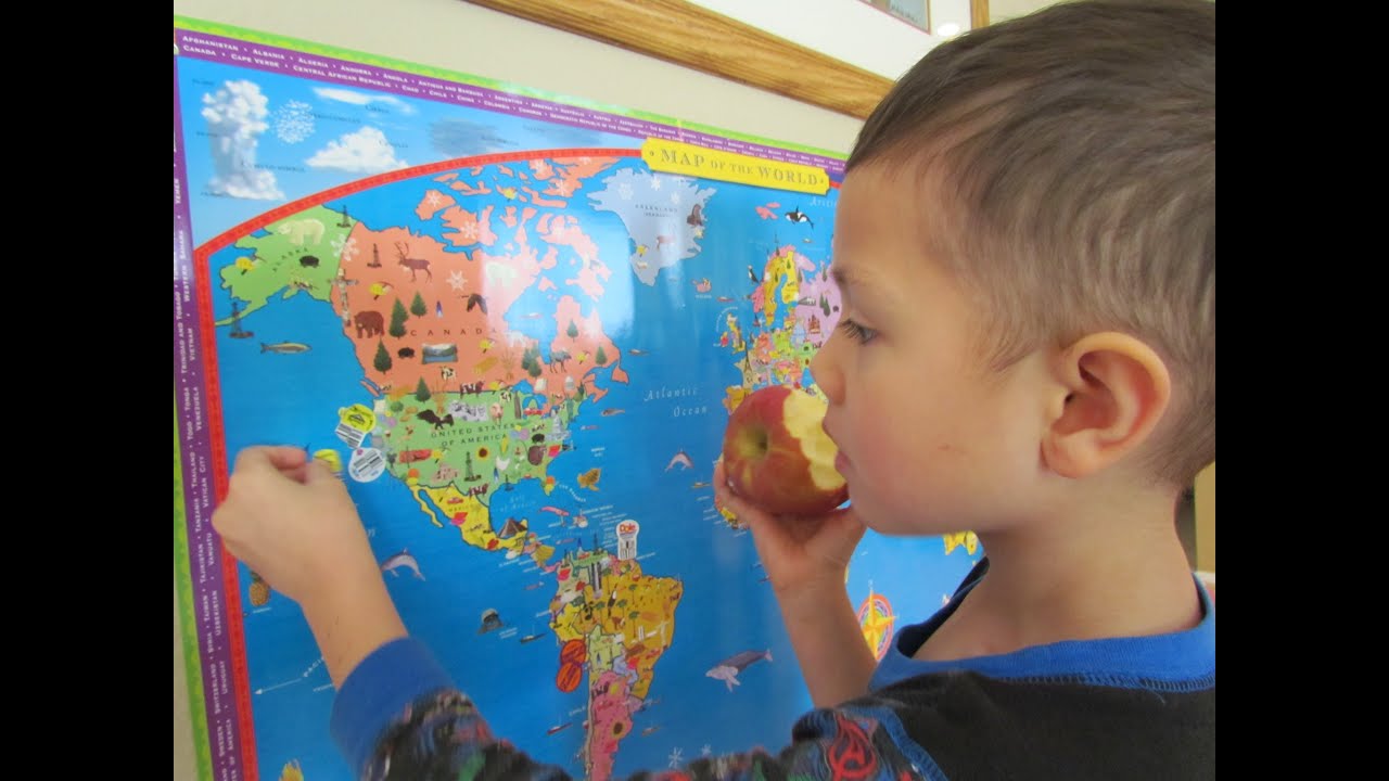World Map Geography Label Mapping Homeschooling