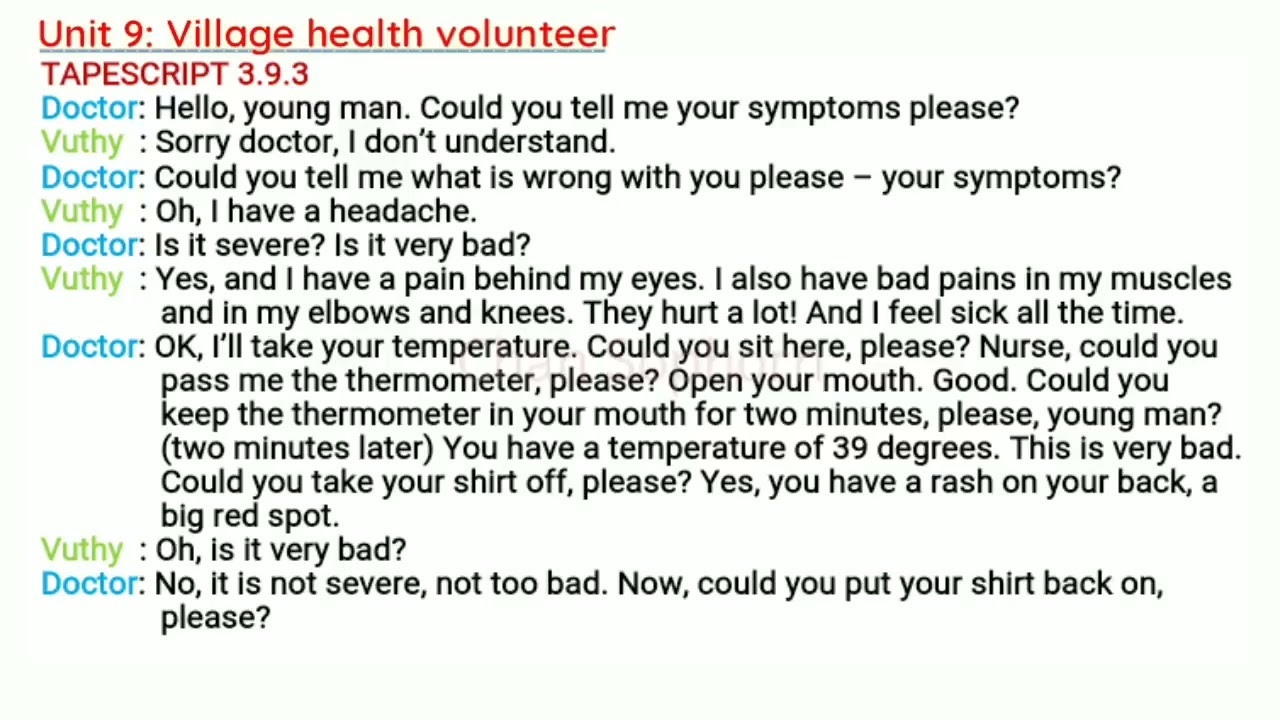 English Grade 9 Audio Unit 9