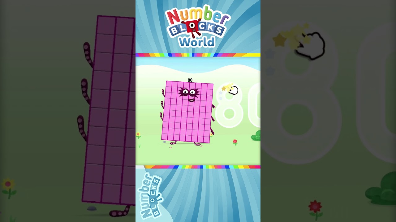 Numberblocks World - Meet Numberblock Eighty and Learn How to Trace the Number 80 | BlueZoo Game