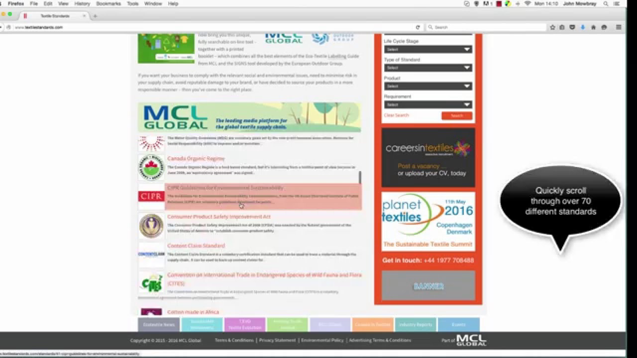 Textile Standards & Legislation — How To Search