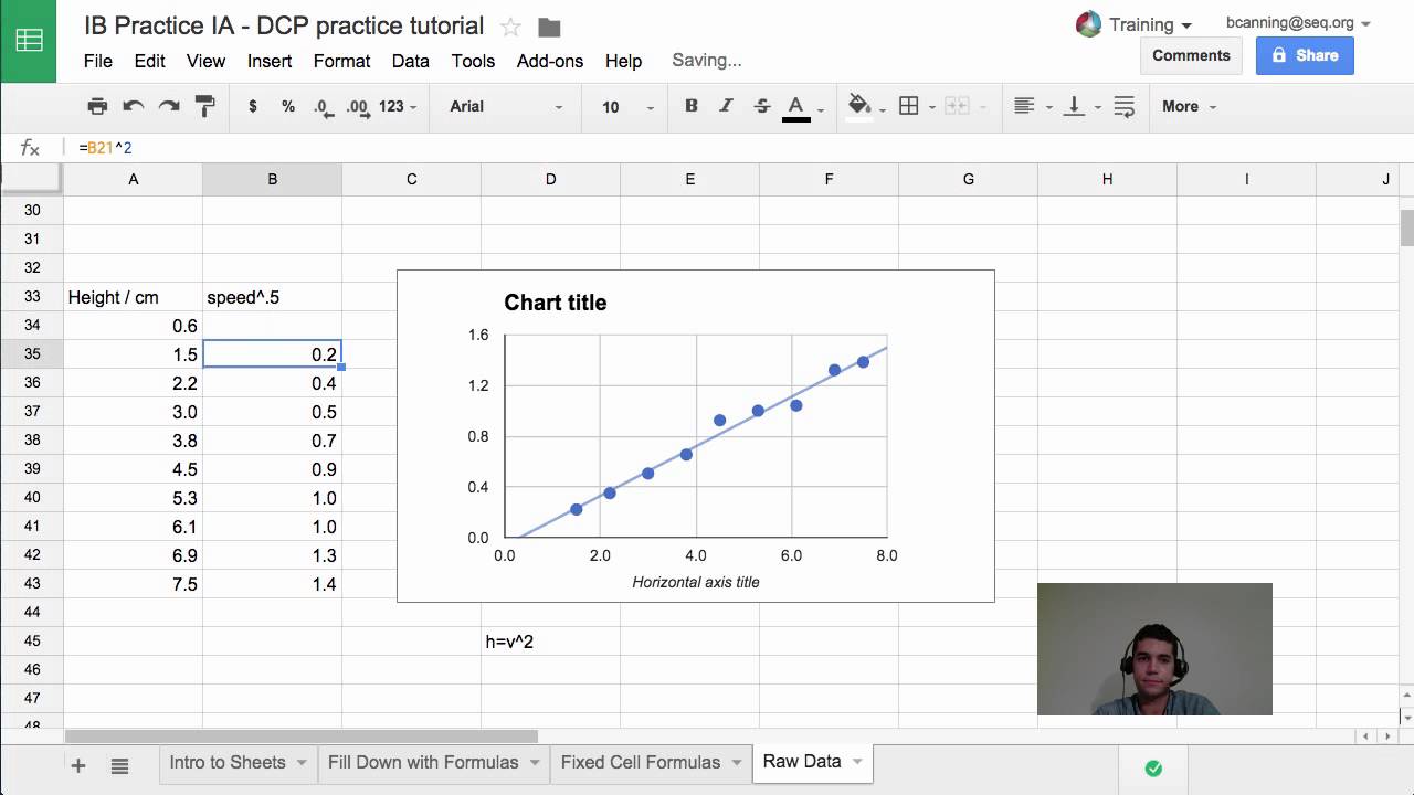 Sheets Tutorial - Linearizing Data