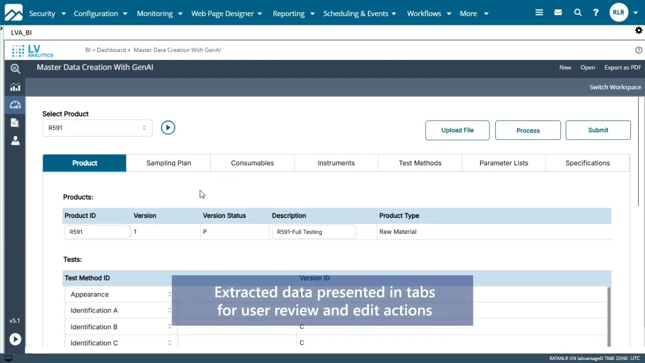 LabVantage Analytics - Gen-AI Master Data Creation for LIMS