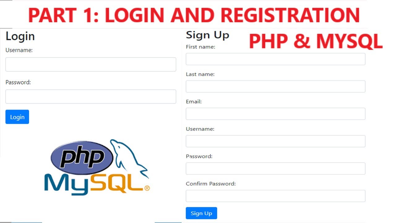 Part 1: Complete Login and Registration form using PHP and MySQL database