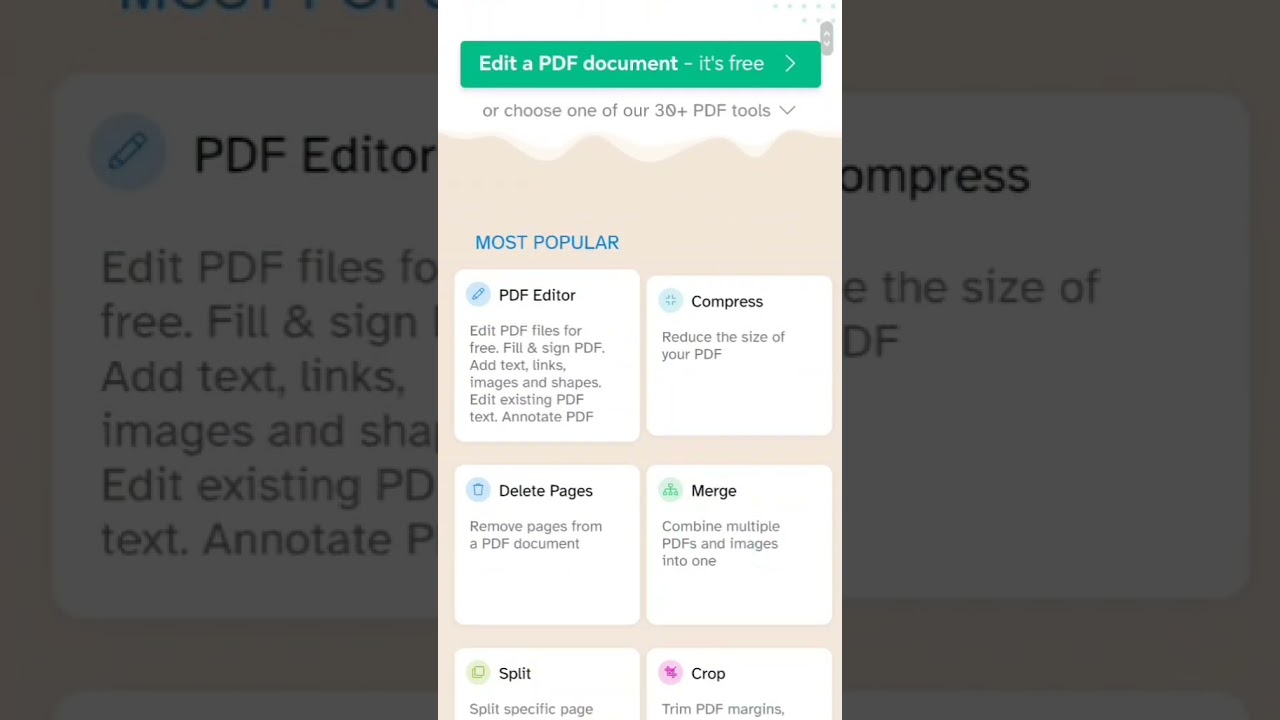 PDF file editing in 1 minute#free online no sign up.....