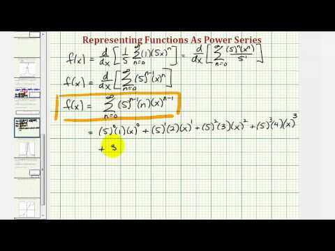 Ex: Find a Power Series to Represent a Rational Function Using Differentiation | Math Help from ...