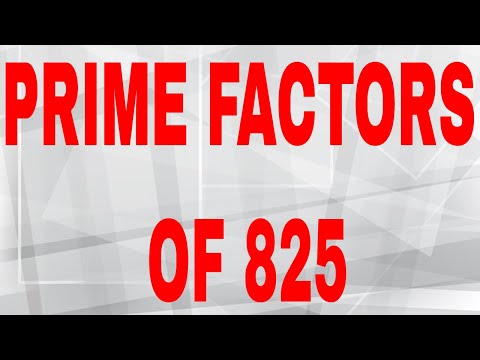 Prime factors of 825|Prime Factorization