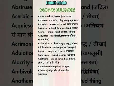 Ace A words Part-VI #shorts #vocabulary #english