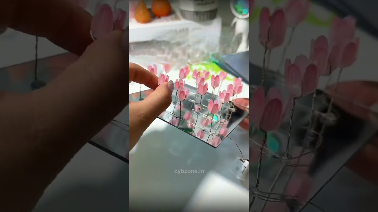 Tulip Lamp Handmade Flower Light | Make it Yourself #cybzone #light #diy #giftideas #trendinggadgets