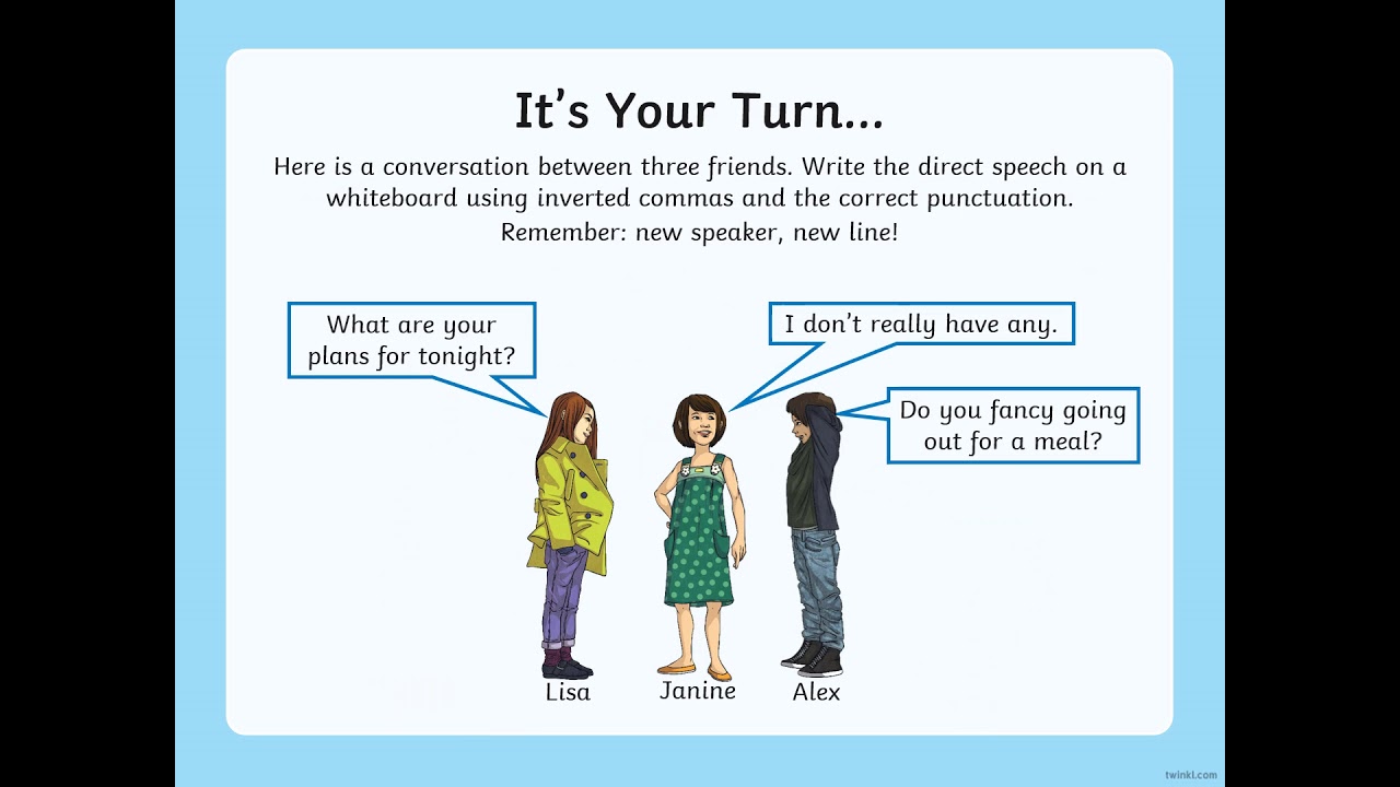 Year 3 Inverted Commas for Direct Speech Warm Up