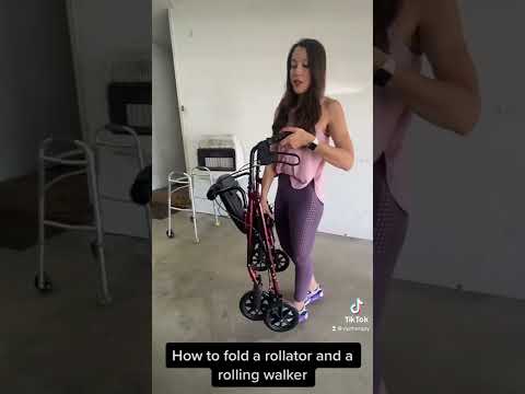 How to fold a rolling walker and a rollator.