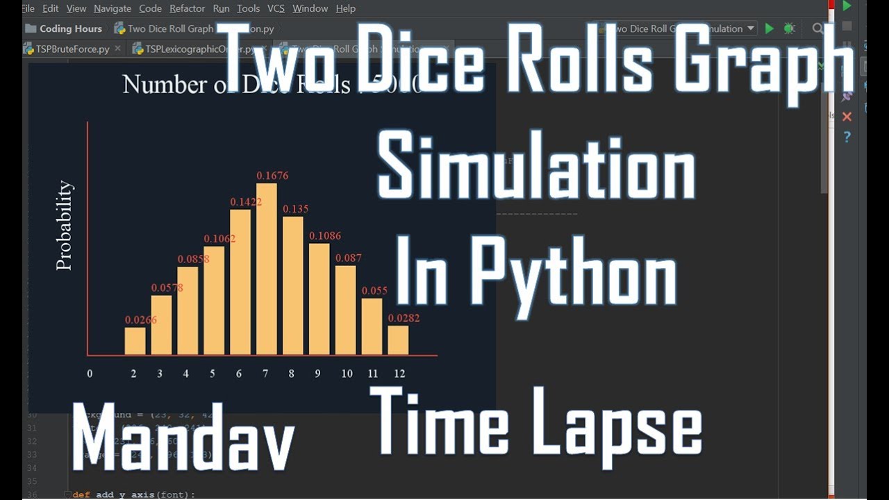 Time Lapse : Two Dice Rolls Graph Simulation In Python
