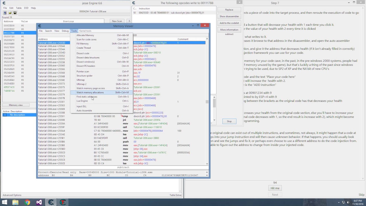 Introduction to Cheat Engine - Tutorial Step 7 - Code Injection