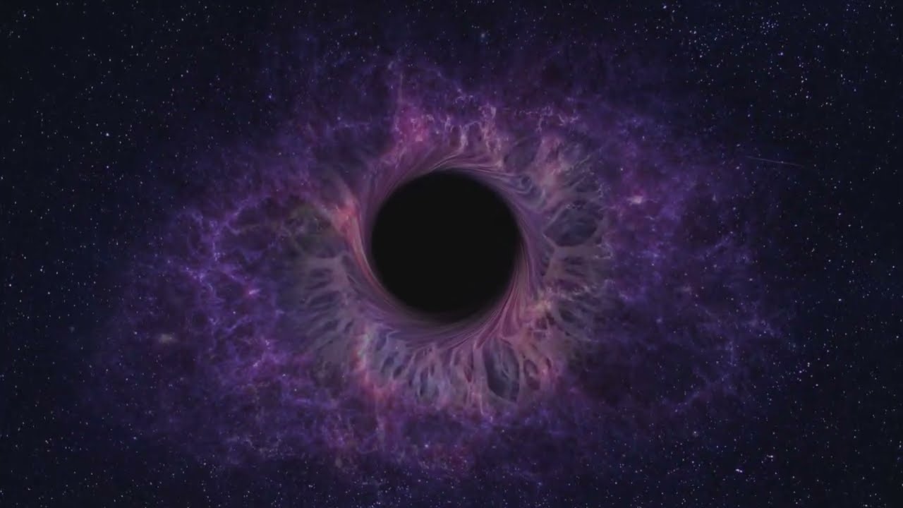 4K SPACE GALAXY BACKGROUND Planet and asteroids. Vector starry futuristic surface with purple nebula