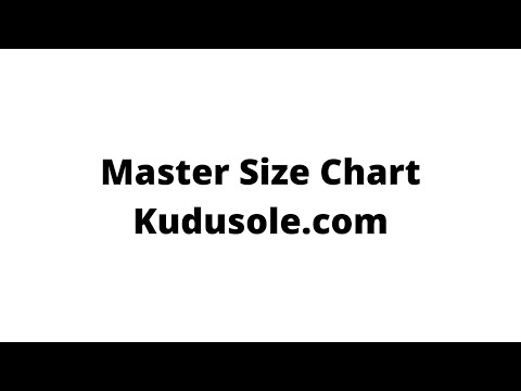 Master Size Chart for shoe sizing
