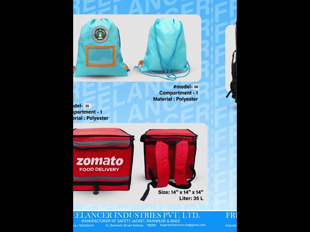 Food Delivery Bags - Zomato Food Delivery Bag Manufacturer from Kolkata