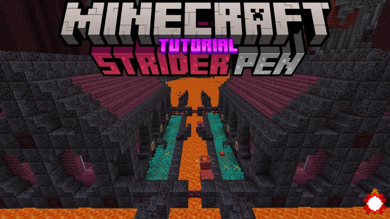 Minecraft How to Build a Strider Pen -Tutorial- - Minecraft Builders