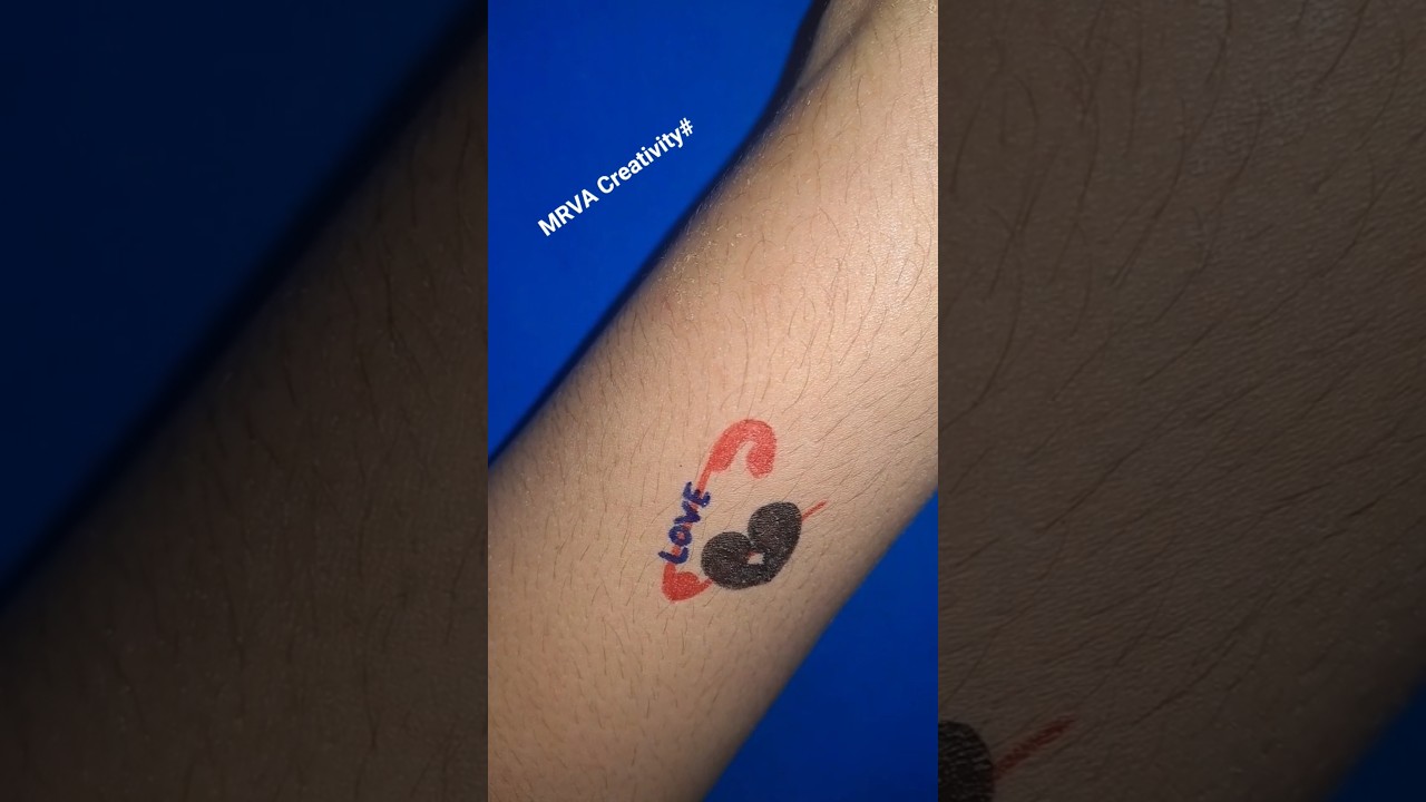 DIY PIN LOVE TATTOO ❤️👌🧷 #tattoo #shorts #viral #2k25 #trendingtattoo