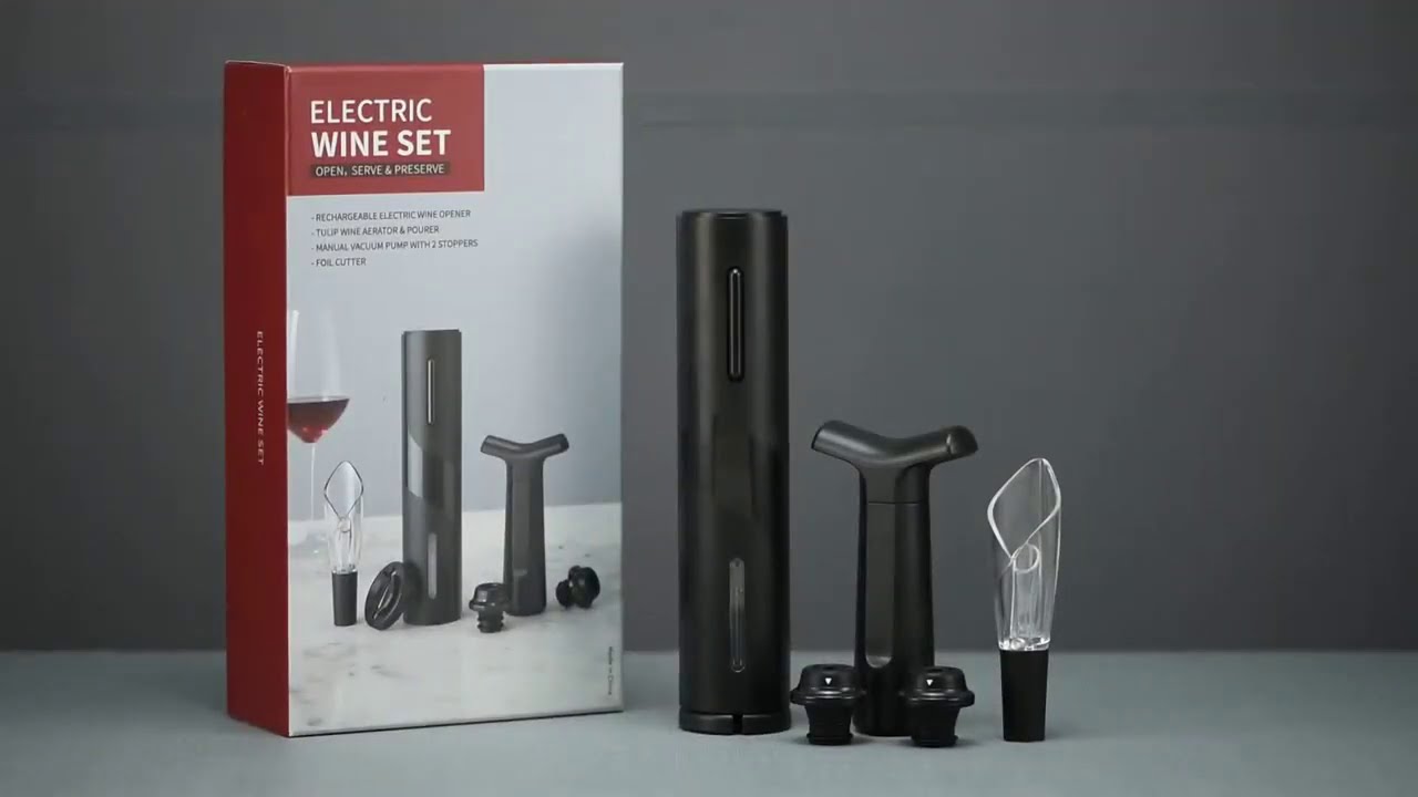 Set de Vino con Sacacorchos Eléctrico