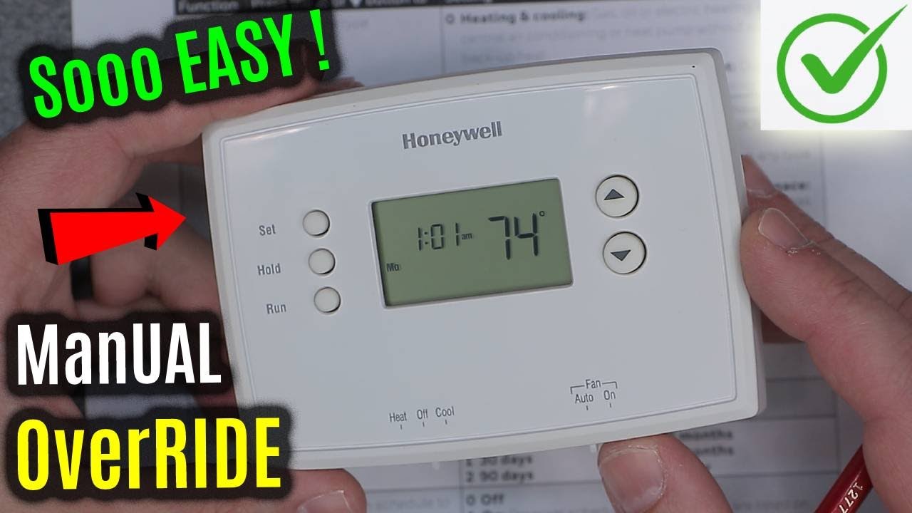 MANUAL Override | Honeywell RTH2510 2410 2300 Thermostat | SET & HOLD Temperature