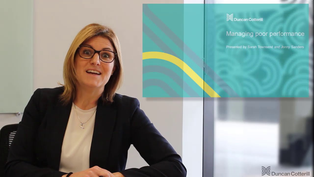 Duncan Cotterill Employment Law webinar - Managing Poor Performance