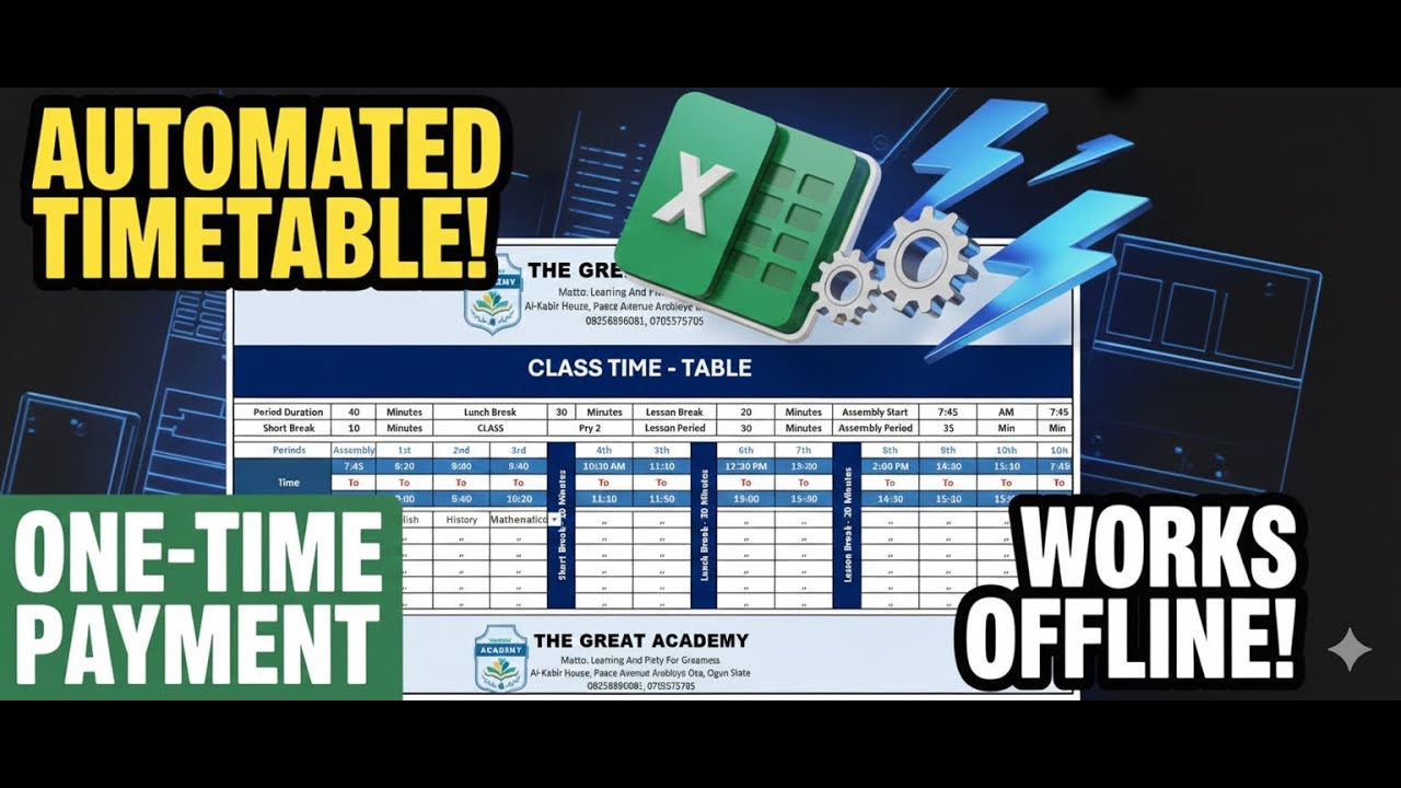 Automate School Timetable in Excel | No Subscription | Works Offline