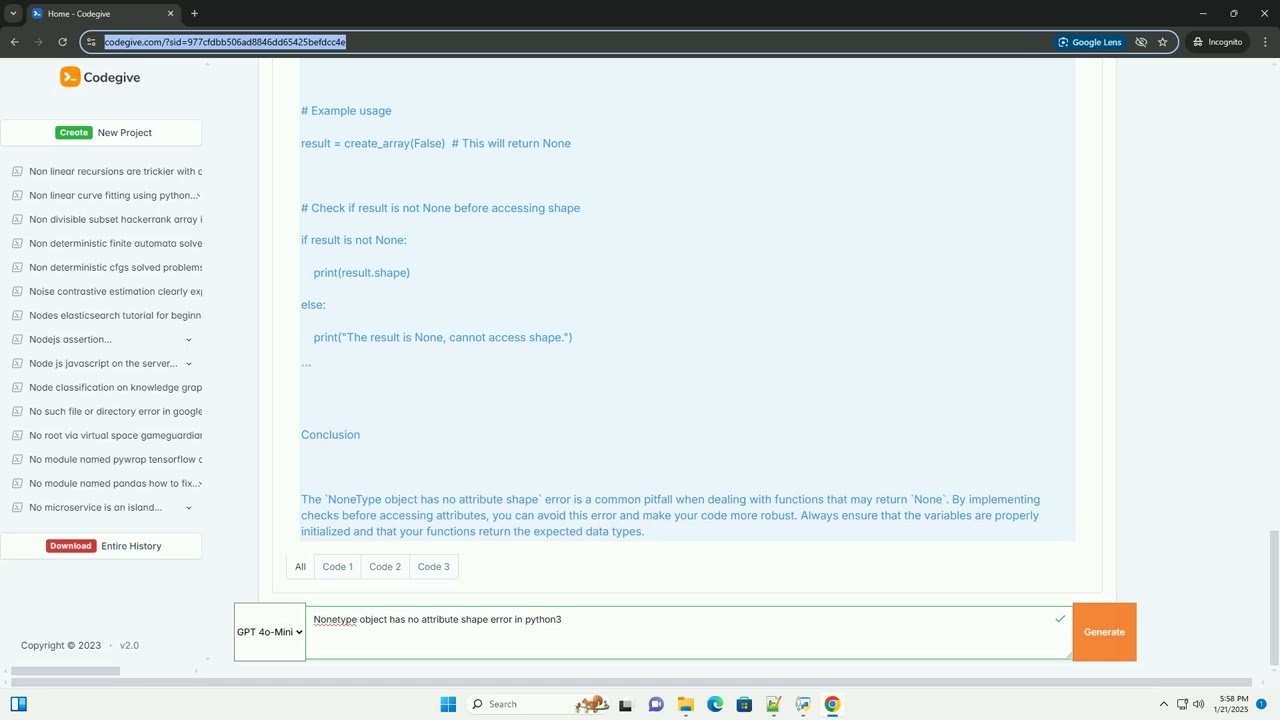 nonetype object has no attribute shape error in python3