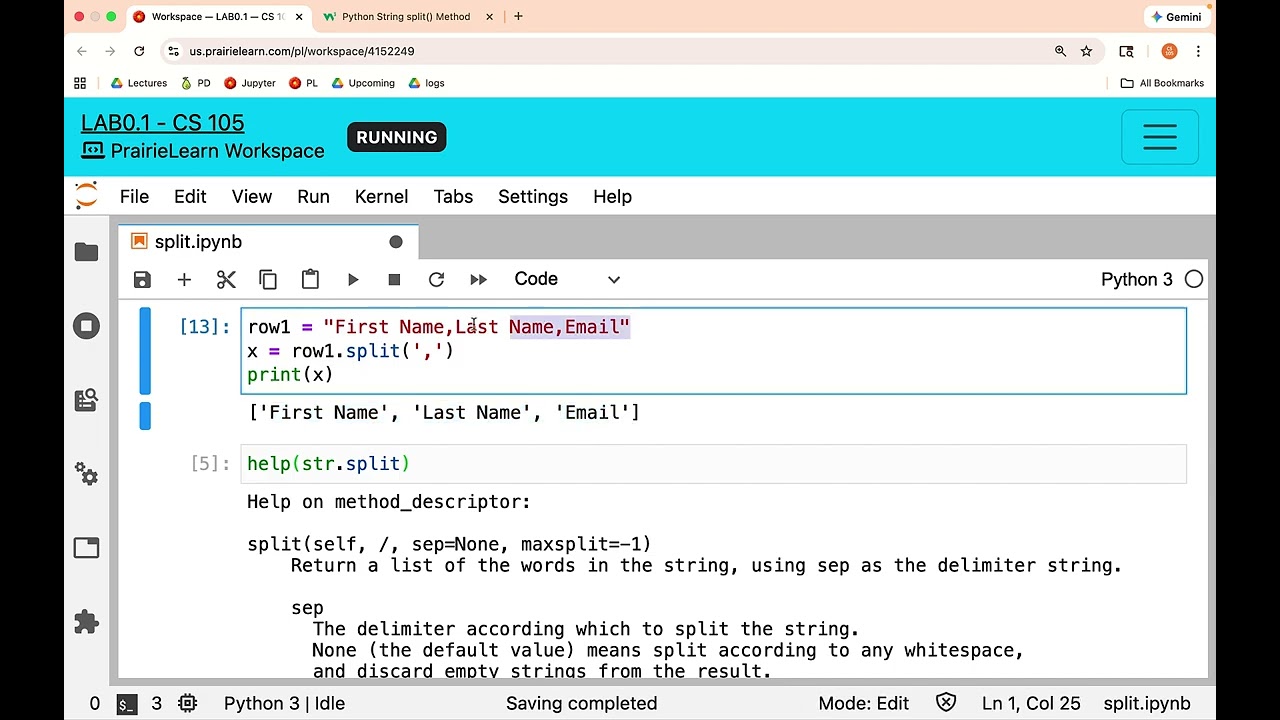 String Split in Python (CS105 at UIUC)