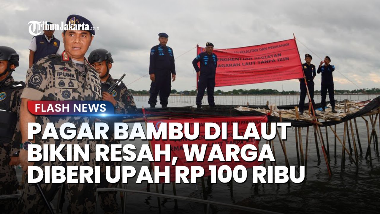 HEBOH! Pagar Misterius 30 KM di Laut Tangerang, Warga Diberi Upah Rp 100 Ribu, Siapa Dalangnya ...