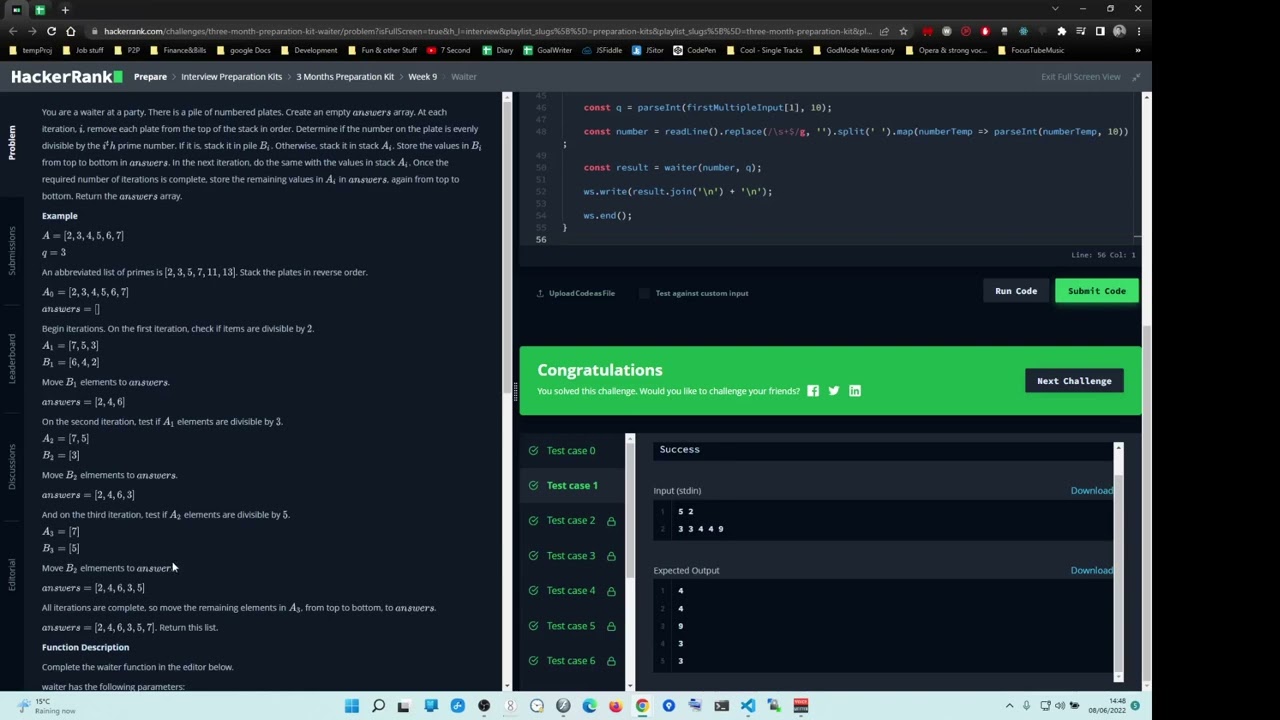 HackerRank Waiter JavaScript, Hacker Rank, Waiter JS