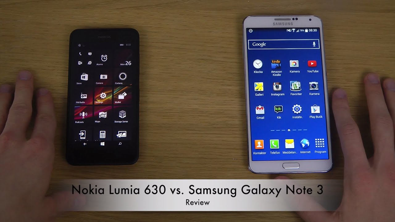 Nokia Lumia 630 vs. Samsung Galaxy Note 3