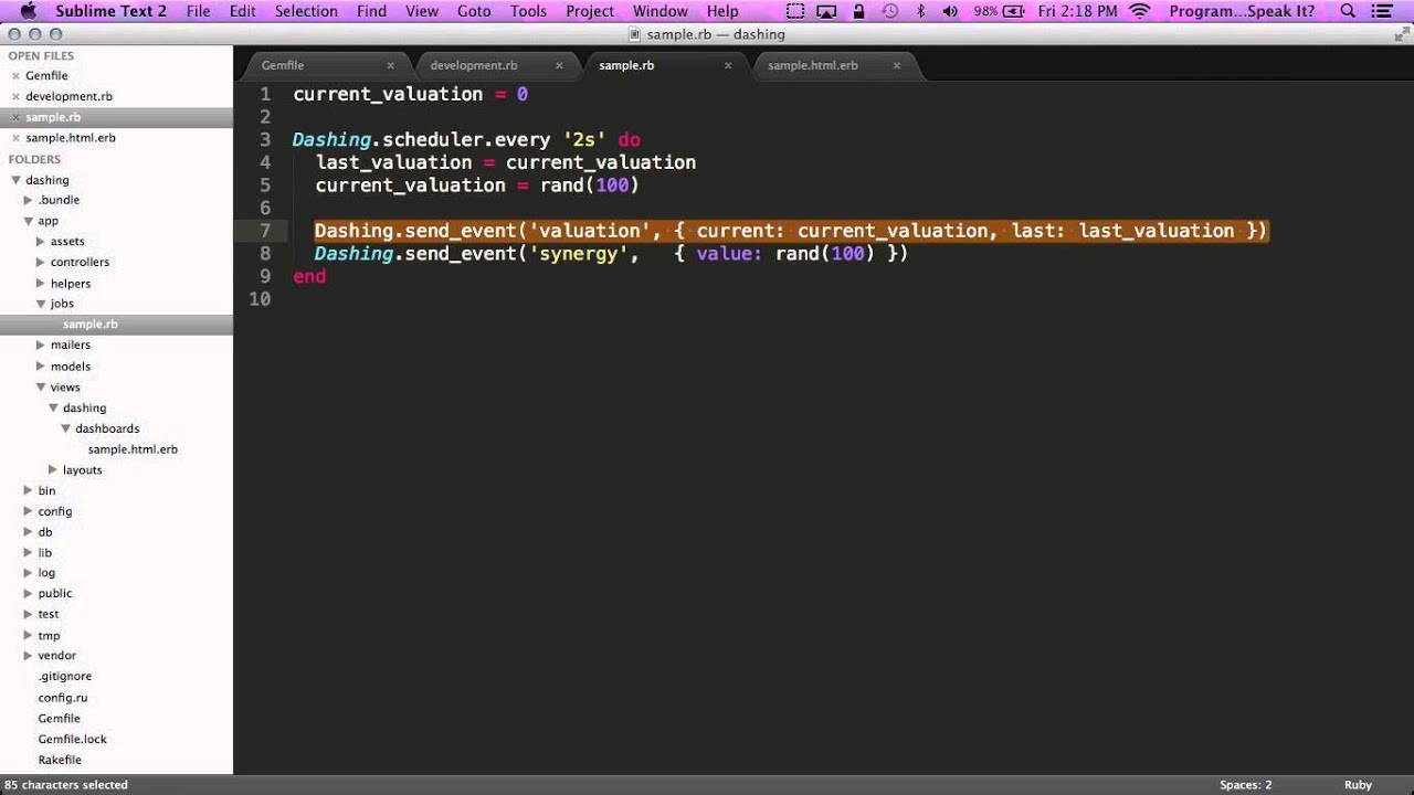 Ruby Dashing-Rails Gem DevCast