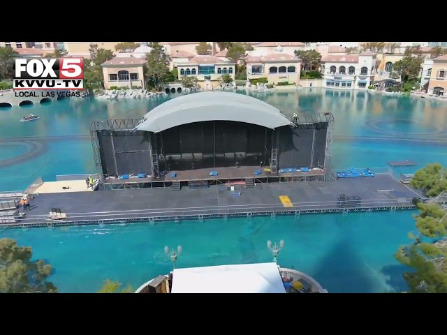 NFL Draft preview in front of Bellagio Fountain