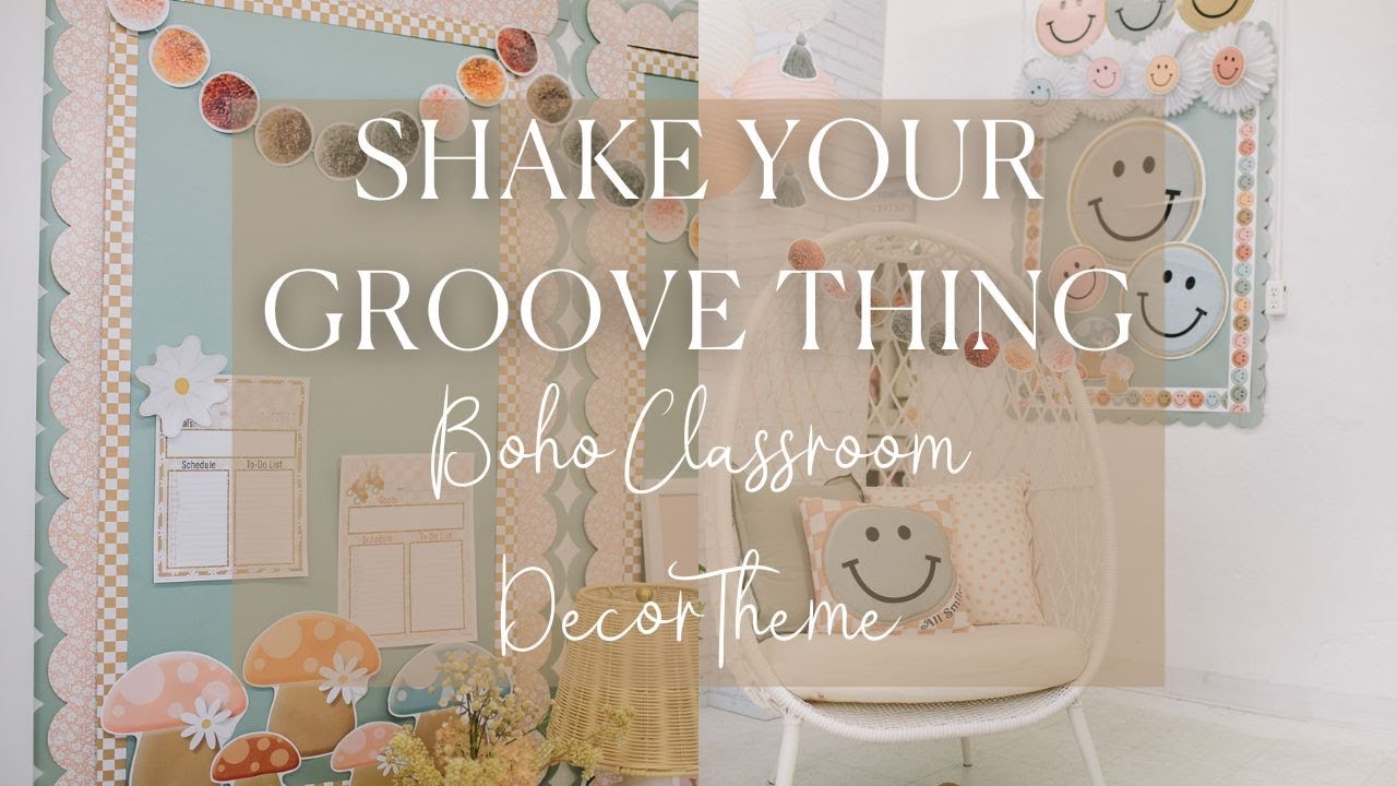 Boho classroom decor ideas using the Shake Your Groove Thing theme by Schoolgirl Style!
