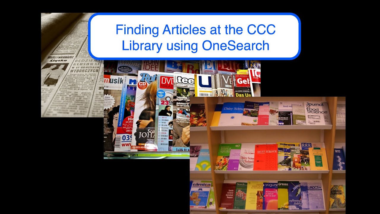 Finding Articles in OneSearch at the CCC Library