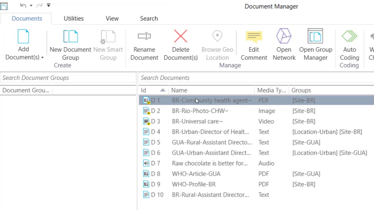 ATLAS ti 8 Windows-Grouping the Project Documents