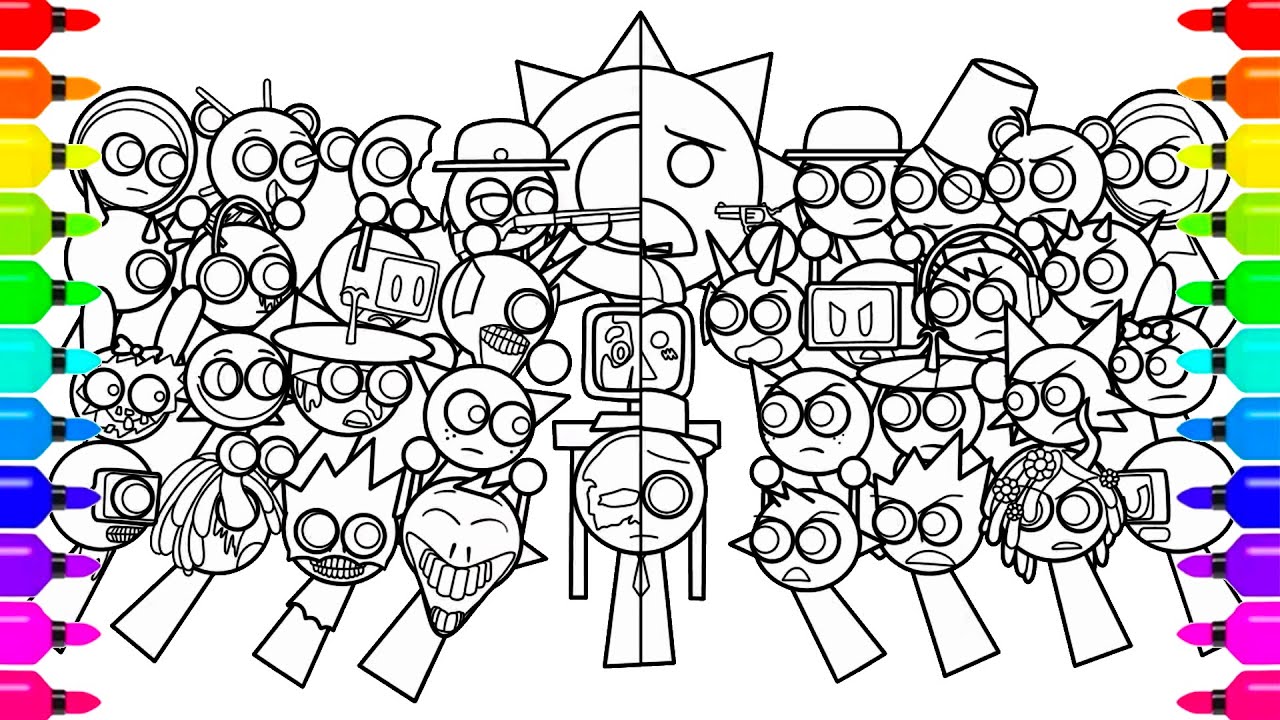 Incredibox SPRUNKI Coloring Pages - Phase 2 vs Phase 1 | Satisfying Coloring all SPRUNKI