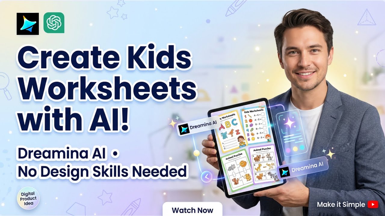 I Made Kids Worksheets Using Dreamina AI | No Design Needed!