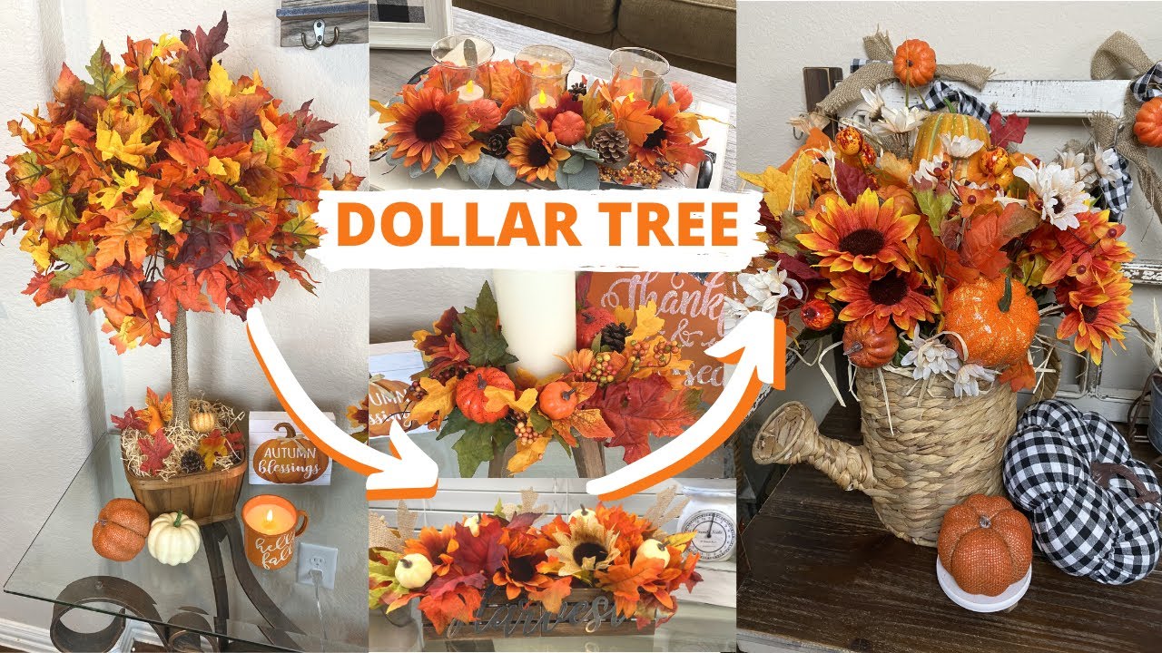 5 High End Dollar Tree DIYs with Fall floral