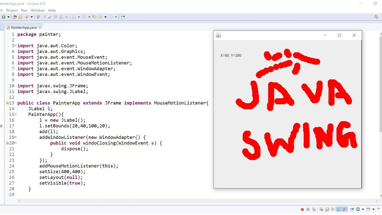Simple Painter App in java using swing  | #swingApplication