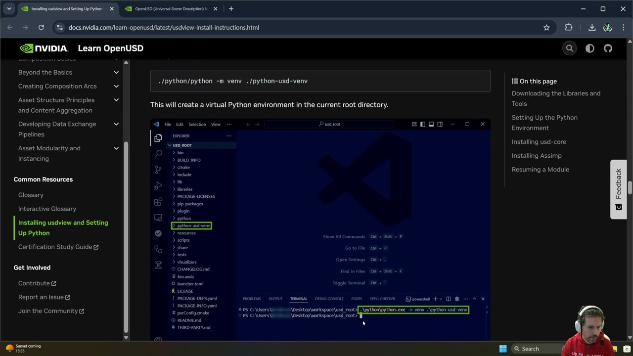 How to Install USDVIEW and Python Environment with USD-Core