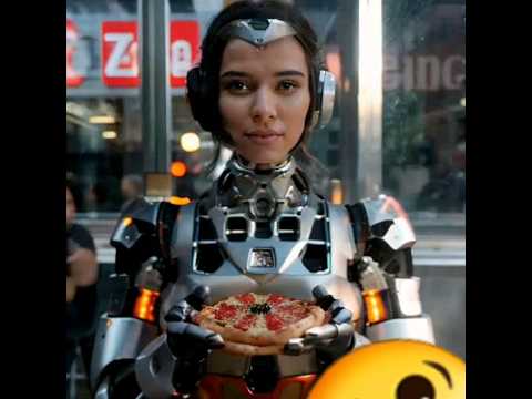 Ai robot selling pizza in america watch till the end #viral #ai #trending #viralvideo #shortvideo