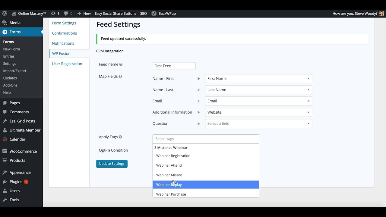 Gravity Form Integration with CRM
