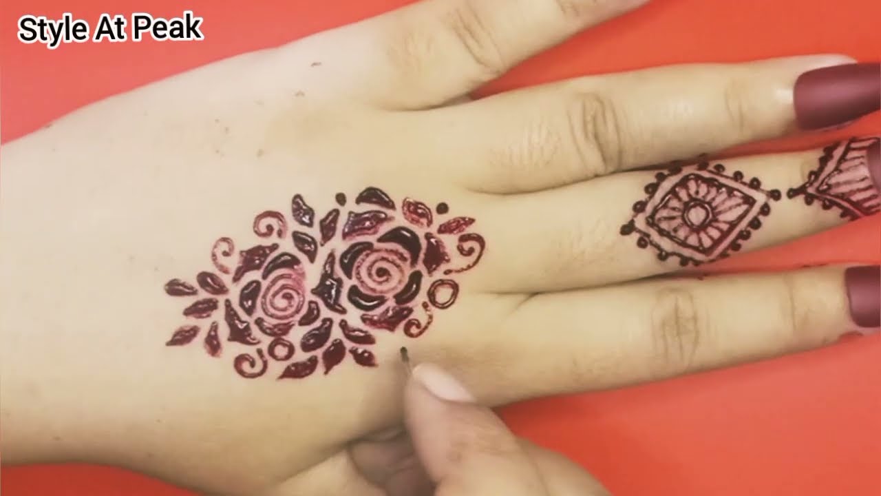 easy rose mehndi flower | Arabic henna design | Style At Peak