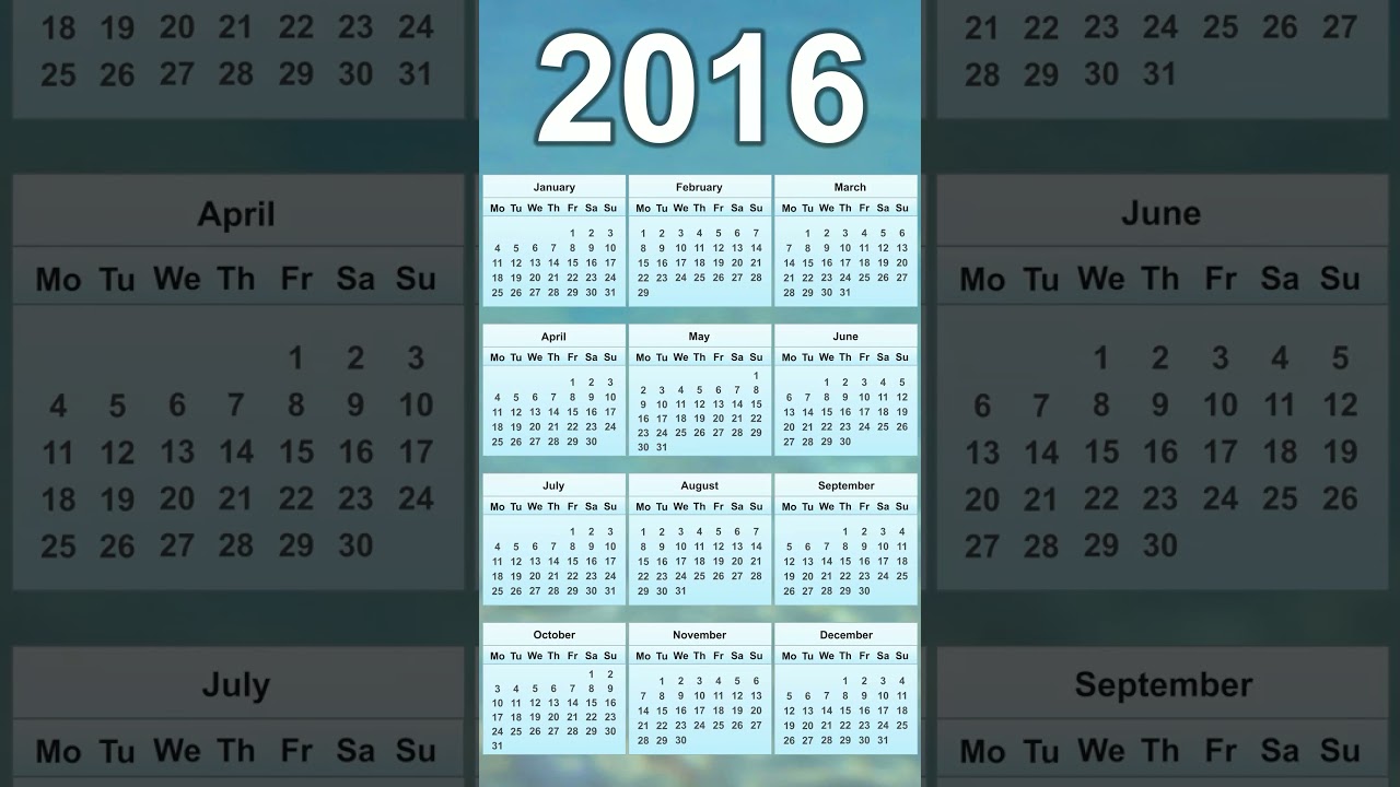 2016 Calendar