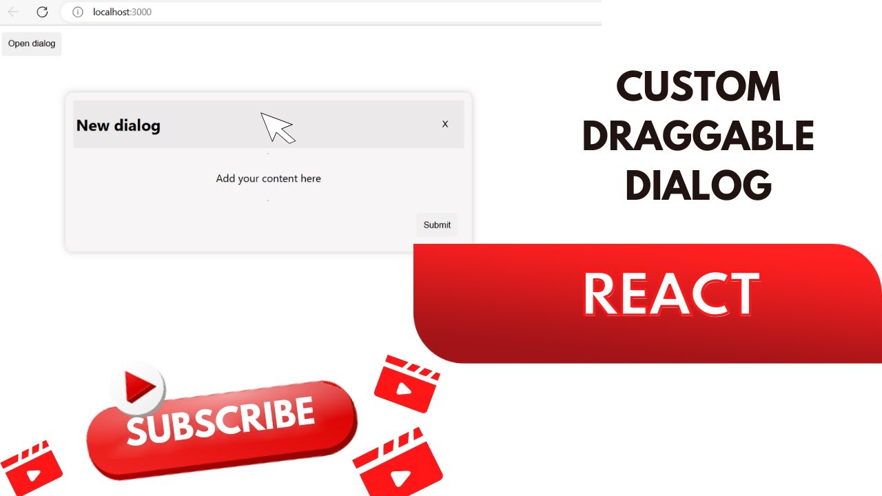 ReactJS: react-draggable - Create an editable draggable dialog
