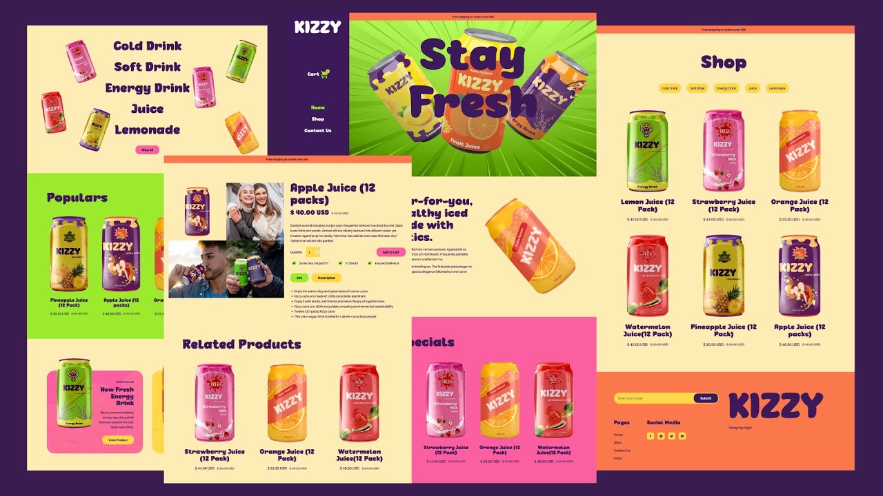 Create a Responsive Ecommerce Website using HTML CSS and JavaScript | Part 2