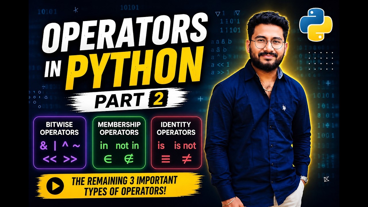 Operators in Python Part 2 | Bitwise, Membership & Identity Operators Explained #pythontutorial